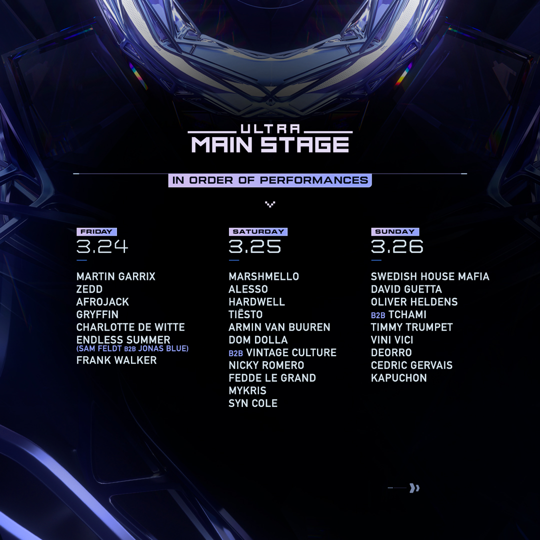 Ultra Music Festival Releases Additional Artists And 2023 Lineup By Day ...