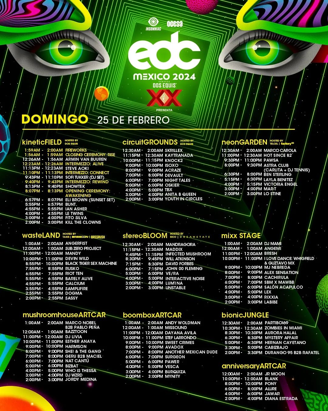 EDC Mexico Announces 2024 Set Times – Premier EDM
