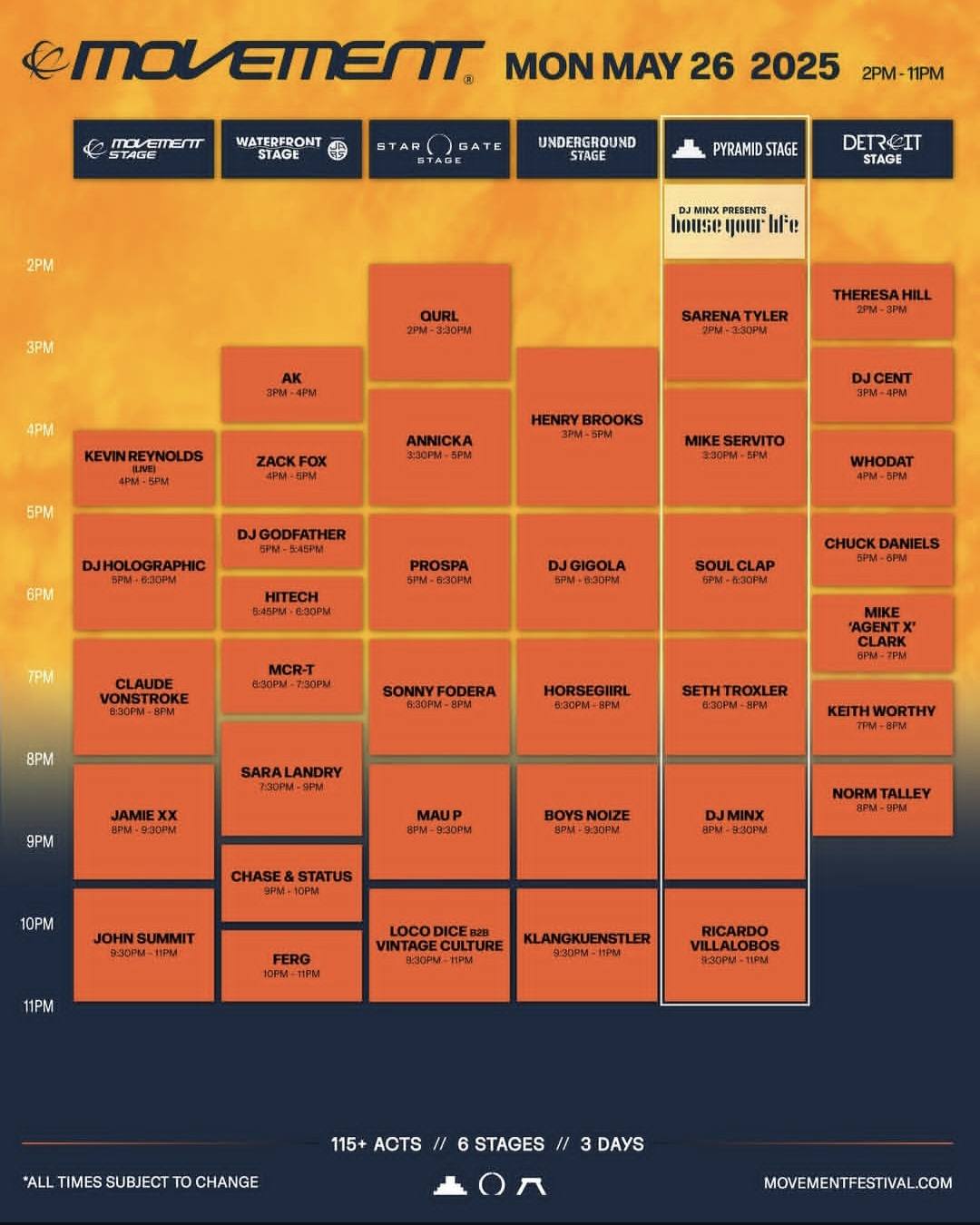 Detroit’s Movement Festival Announces 2025 Set Times – Premier EDM