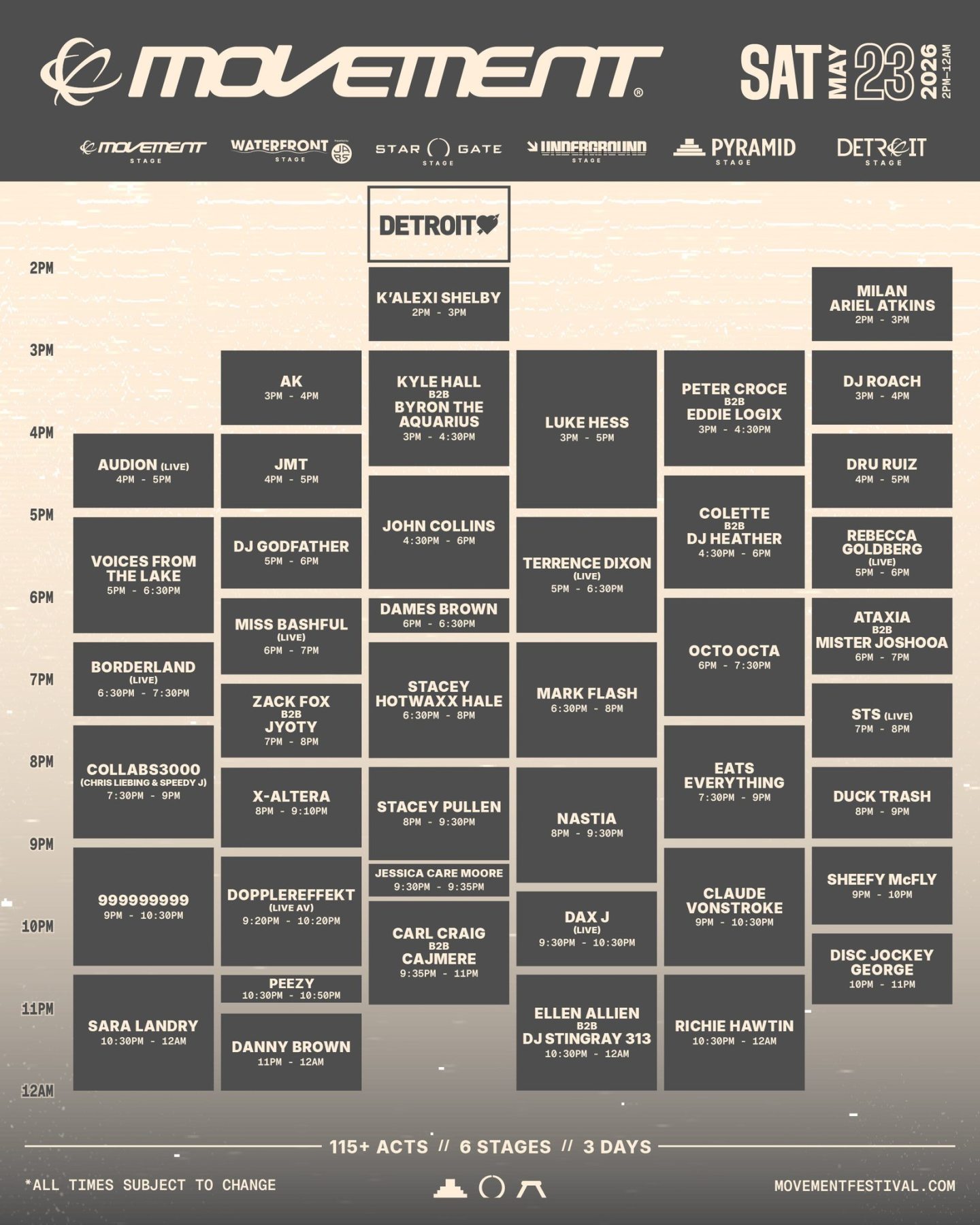 Movement Detroit Announces 2026 Daily Lineup Featuring Carl Cox, Dom ...
