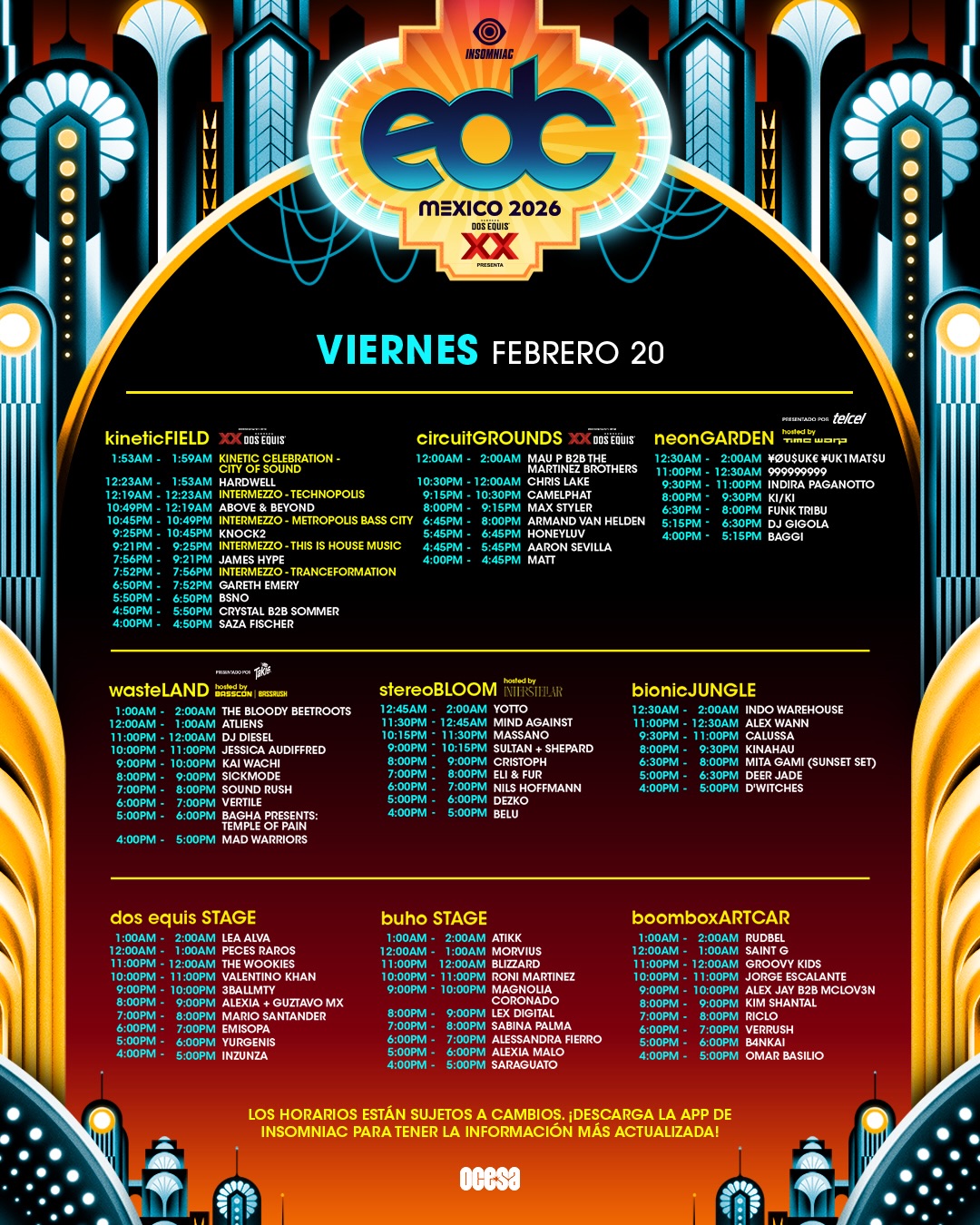 EDC Mexico 2026 Set Times + Must-See Artists Each Day of the Festival ...