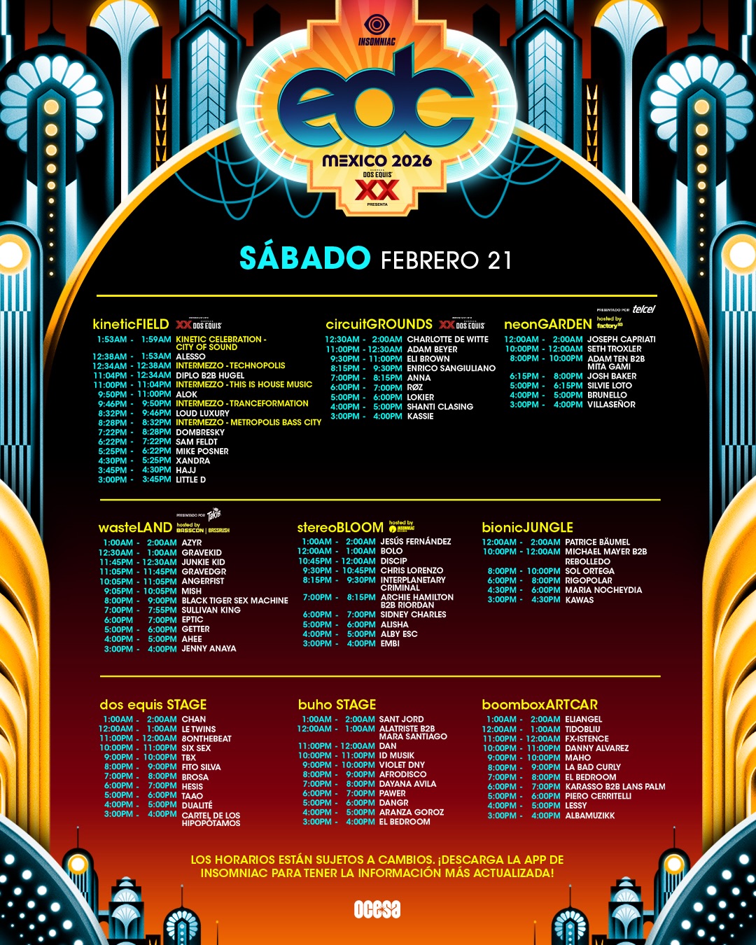 EDC Mexico 2026 Set Times + Must-See Artists Each Day of the Festival ...