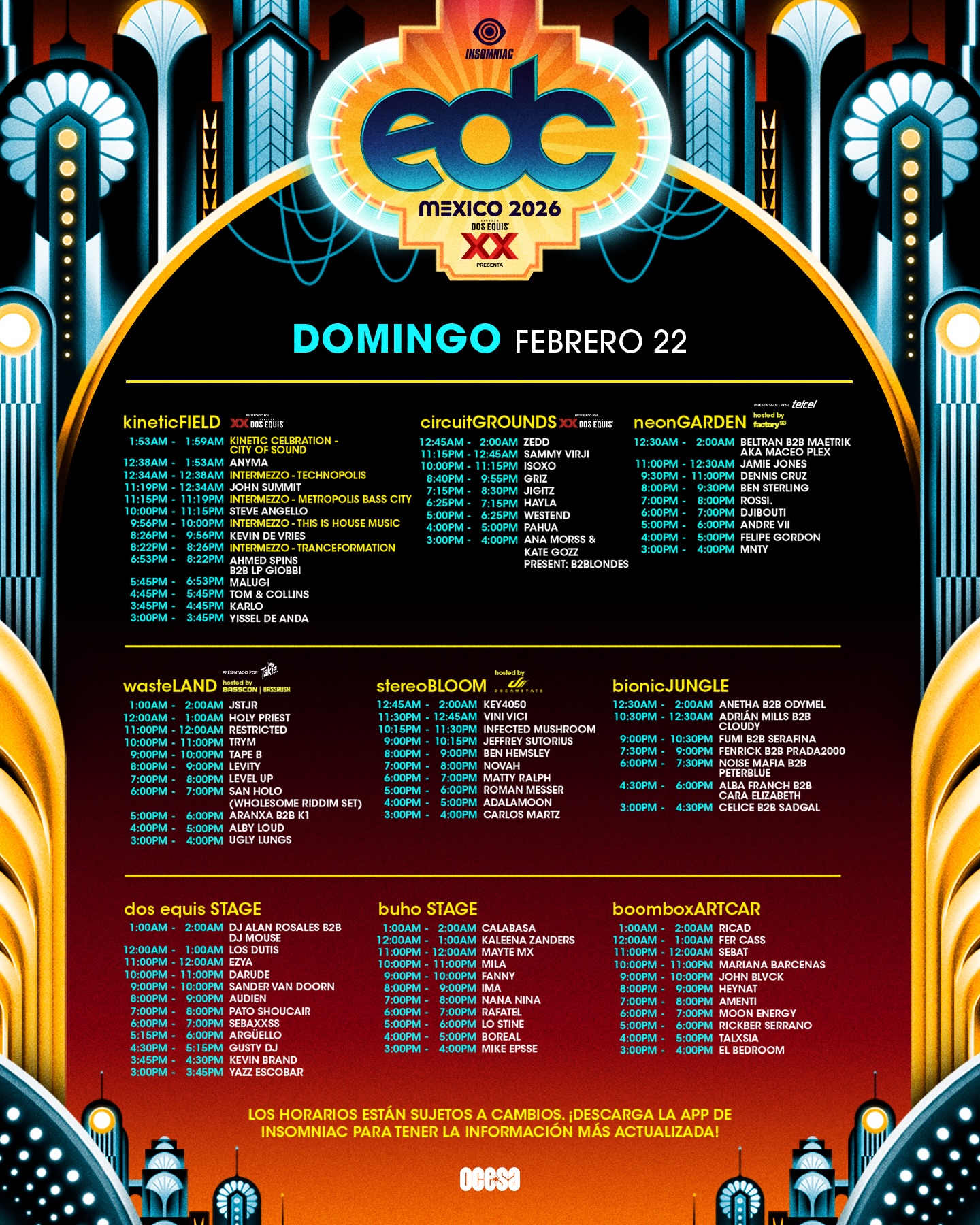 EDC Mexico 2026 Set Times + Must-See Artists Each Day of the Festival ...